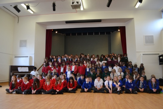 Evolution Academy Trust - Children on song at Trust choir event